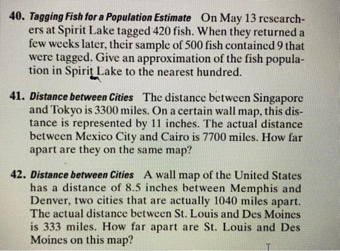 Solved 40. Tagging Fish for a Population Estimate On May 13 | Chegg.com