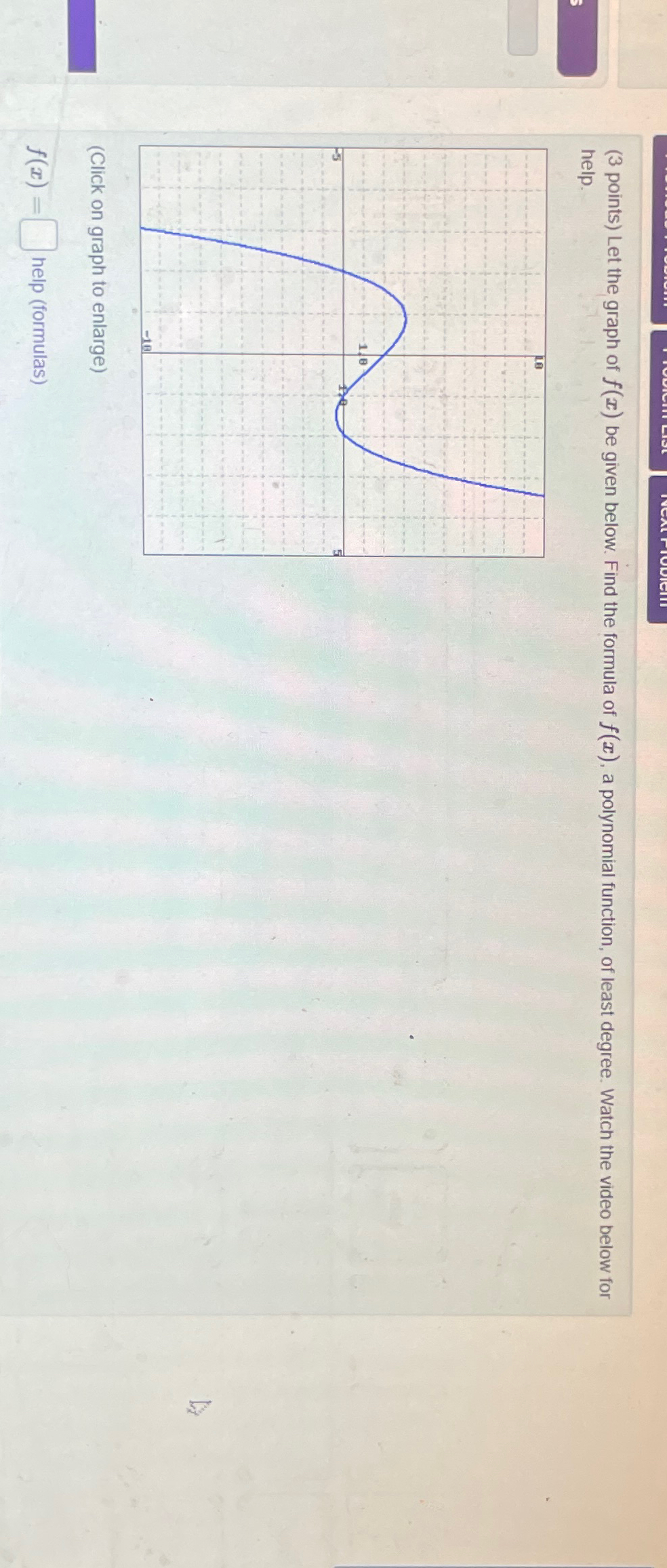 Solved (3 ﻿points) ﻿Let the graph of f(x) ﻿be given below. | Chegg.com