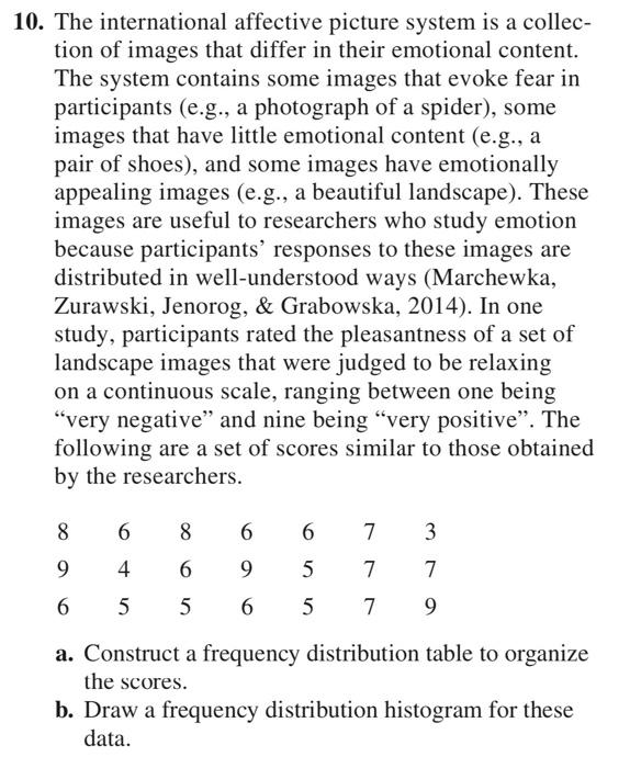 Solved 10. The international affective picture system is a | Chegg.com