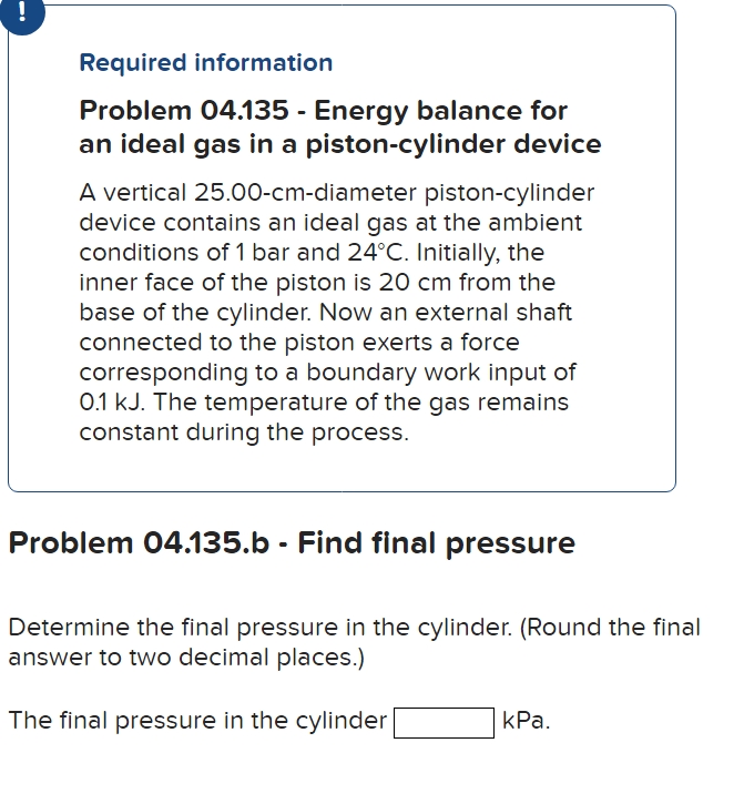 Solved Required informationProblem 04.135 - ﻿Energy balance | Chegg.com