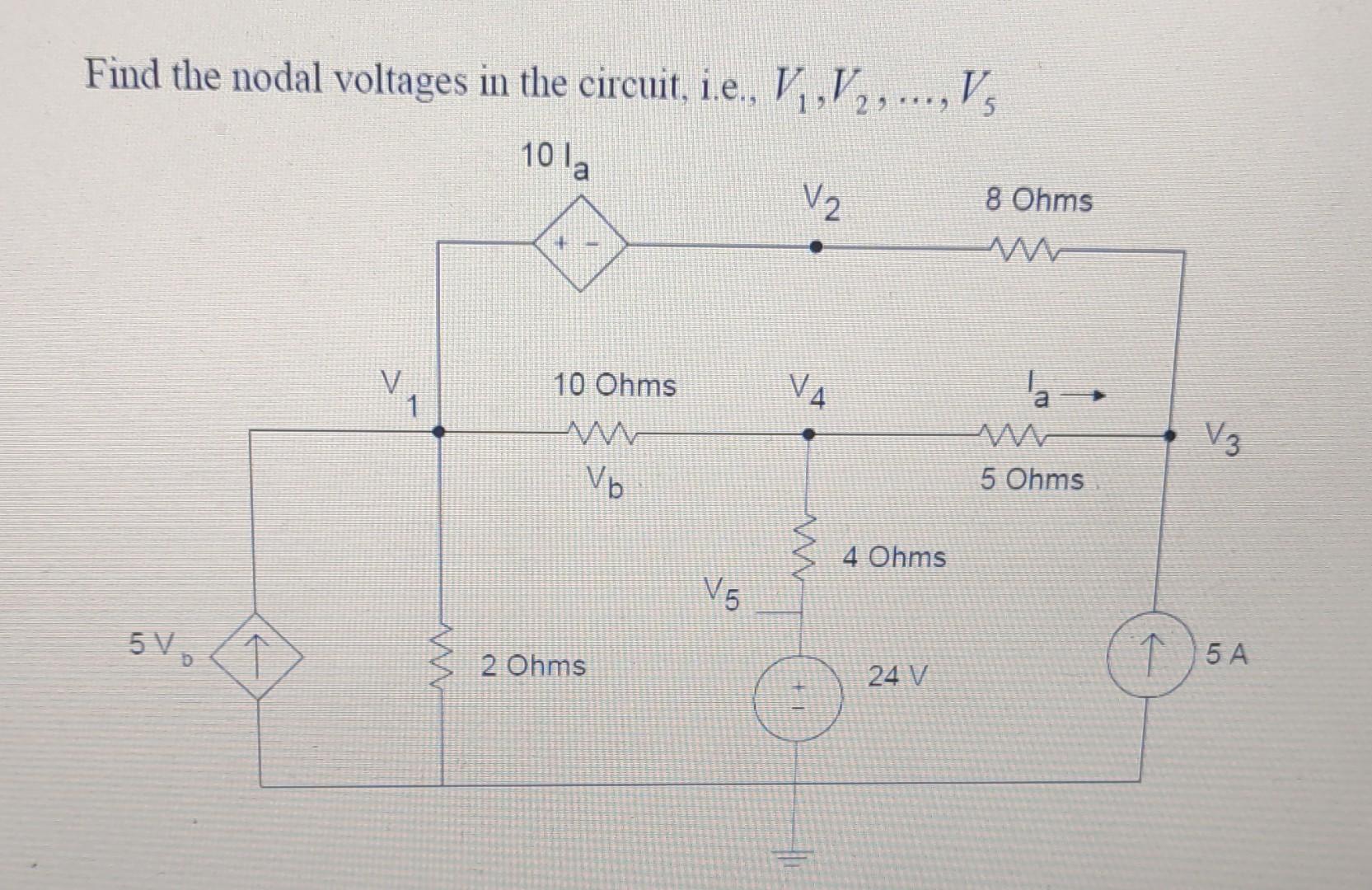 Solved Find the nodal voltages in the circuit, i.e., | Chegg.com