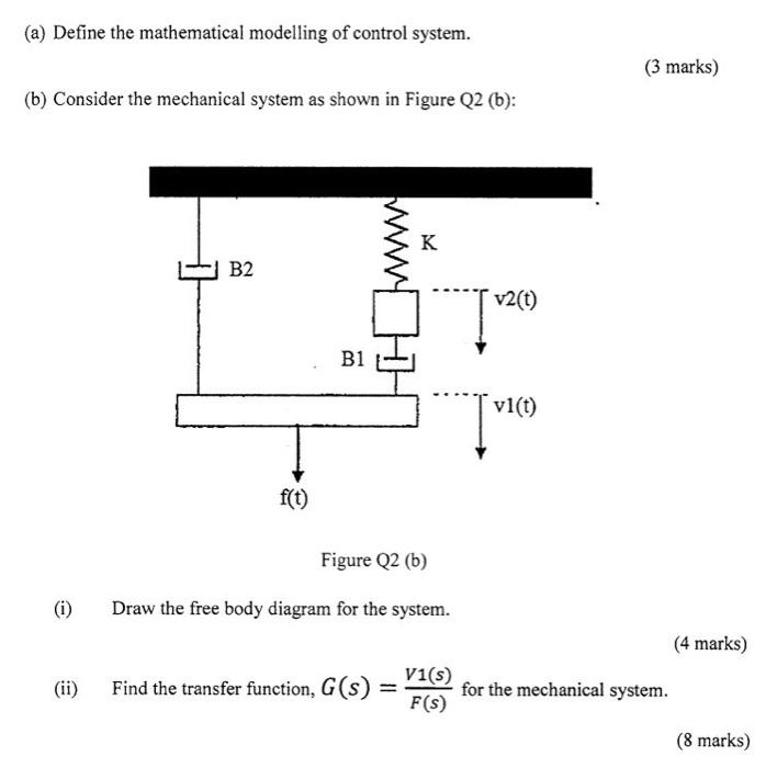 Solved (a) Define the mathematical modelling of control | Chegg.com Solved (a) Define the mathematical modelling of control | Chegg.com