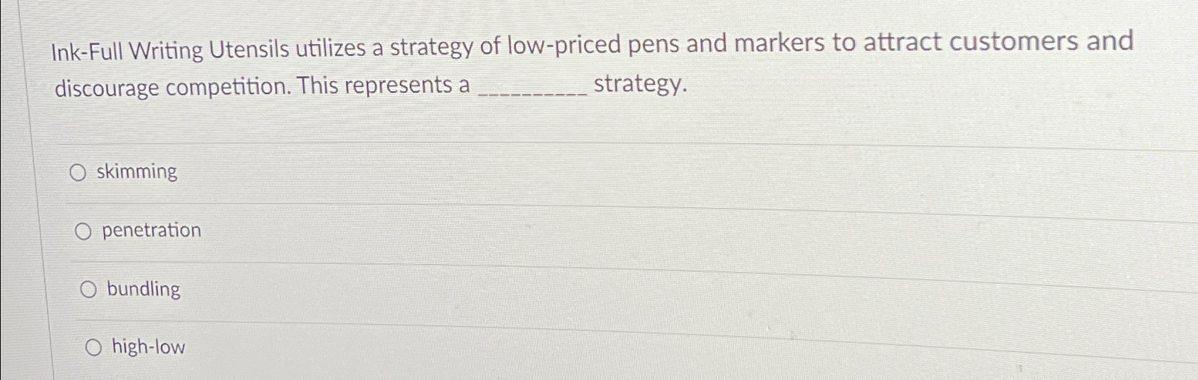 Solved Ink-Full Writing Utensils utilizes a strategy of | Chegg.com