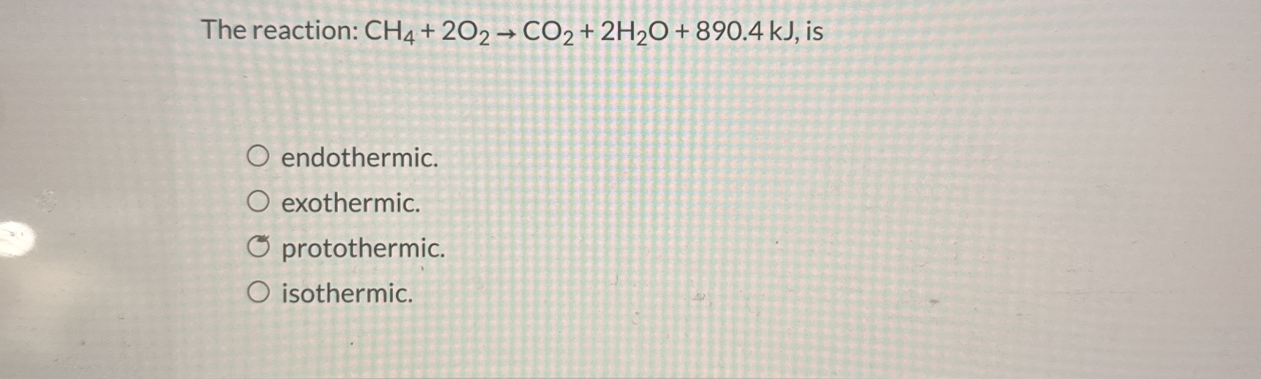 High Quality SOLUTION The reaction: CH4+2O2→CO2+2H2O+890.4kJ, | Chegg.com