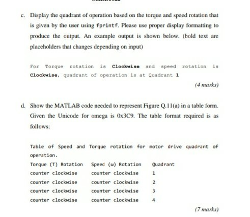 Solved PART B Q.11 The quadrant operation of a motor drive | Chegg.com