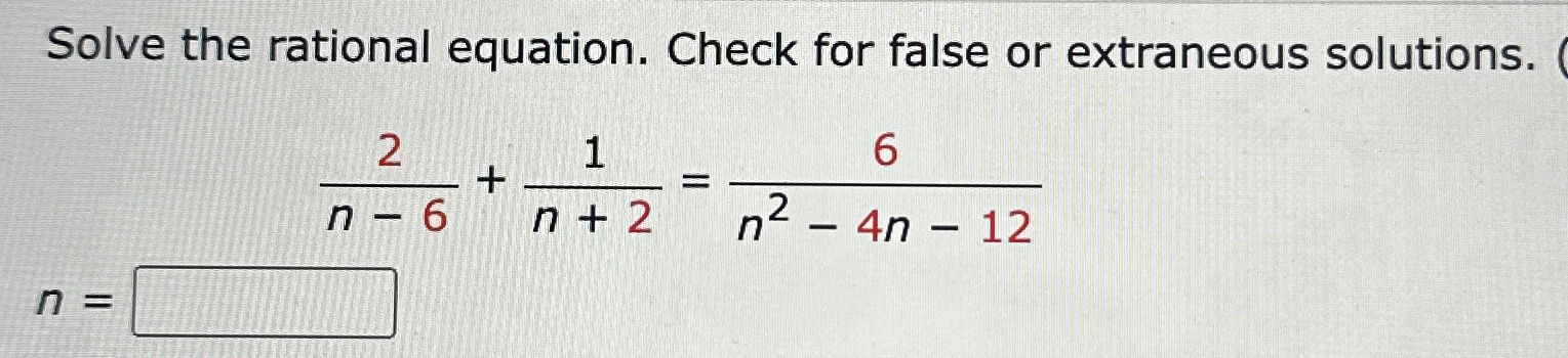 Solved Solve the rational equation. Check for false or | Chegg.com