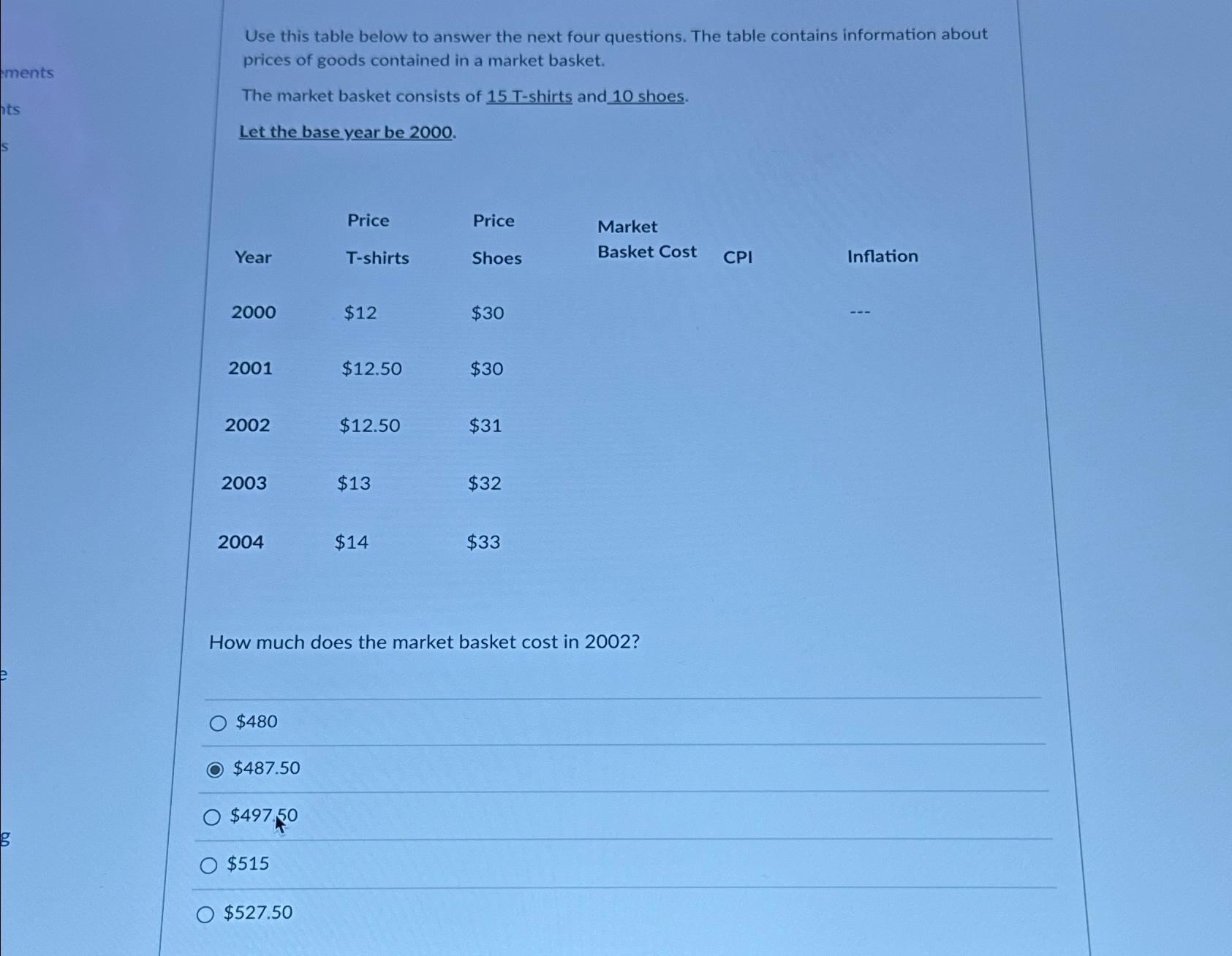 Solved Use this table below to answer the next four | Chegg.com