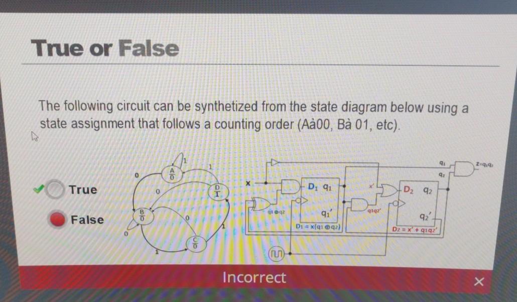 Solved True or False The following circuit can be | Chegg.com