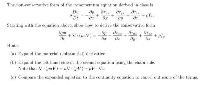 Solved дта P DE + + + + дух ду + The non-conservative form | Chegg.com