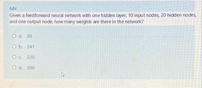 NN Given a feedforward neural network with one hidden | Chegg.com