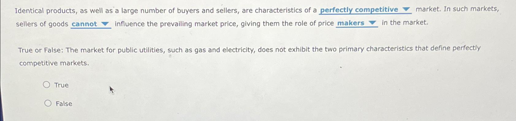 Solved Identical products, as well as a large number of | Chegg.com