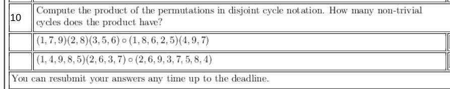 Solved Compute the product of the permutations in disjoint | Chegg.com