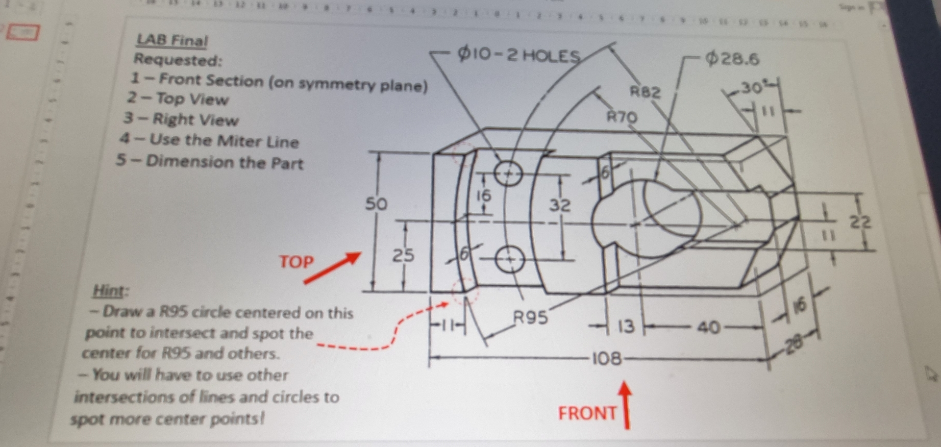Solved Requested:1 - ﻿Front Section (o2-Top View3-Right | Chegg.com