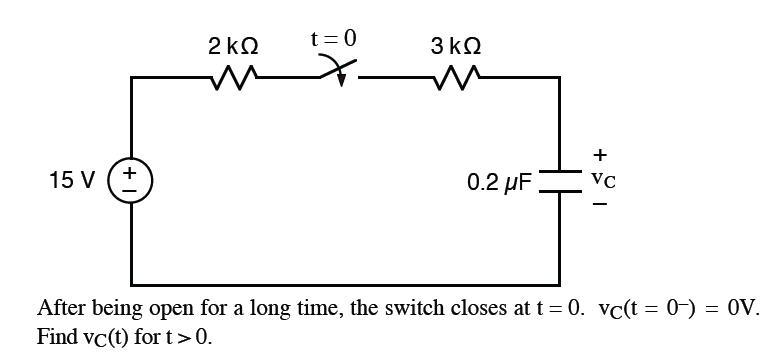 Solved After being open for a long time, the switch closes | Chegg.com
