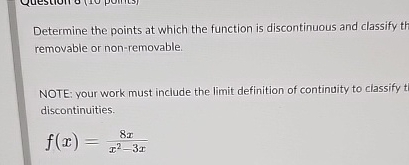 Solved Determine the points at which the function is | Chegg.com