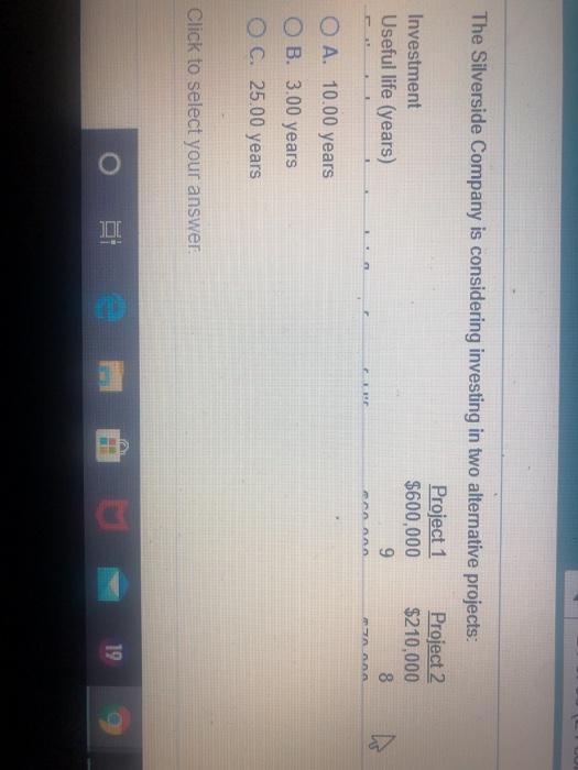 Solved The Silverside Company is considering investing in | Chegg.com