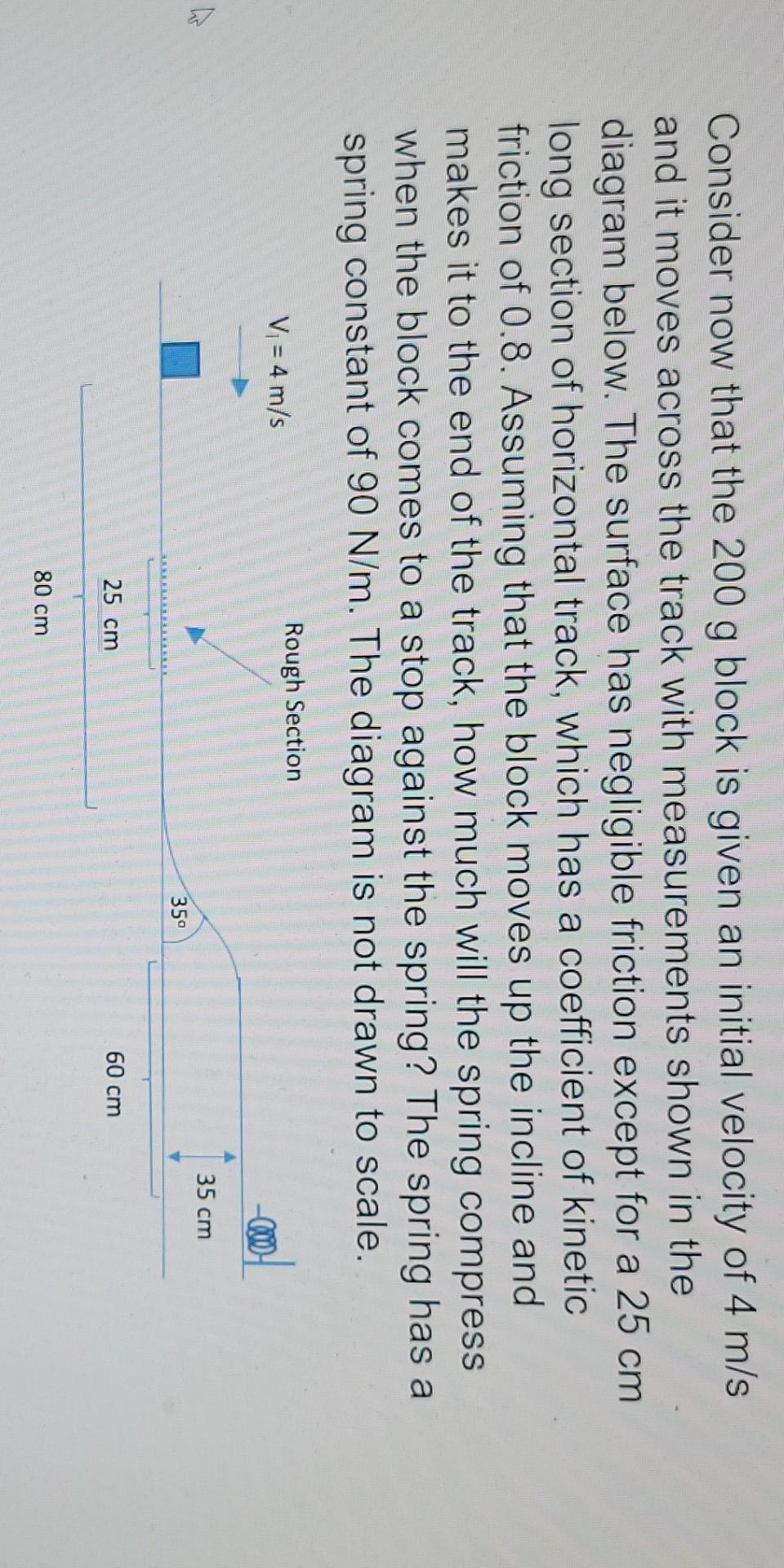 Solved Consider now that the 200 g block is given an initial | Chegg.com