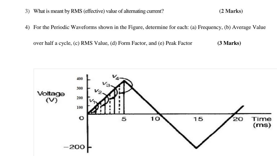 Solved 3) What is meant by RMS (effective) value of | Chegg.com
