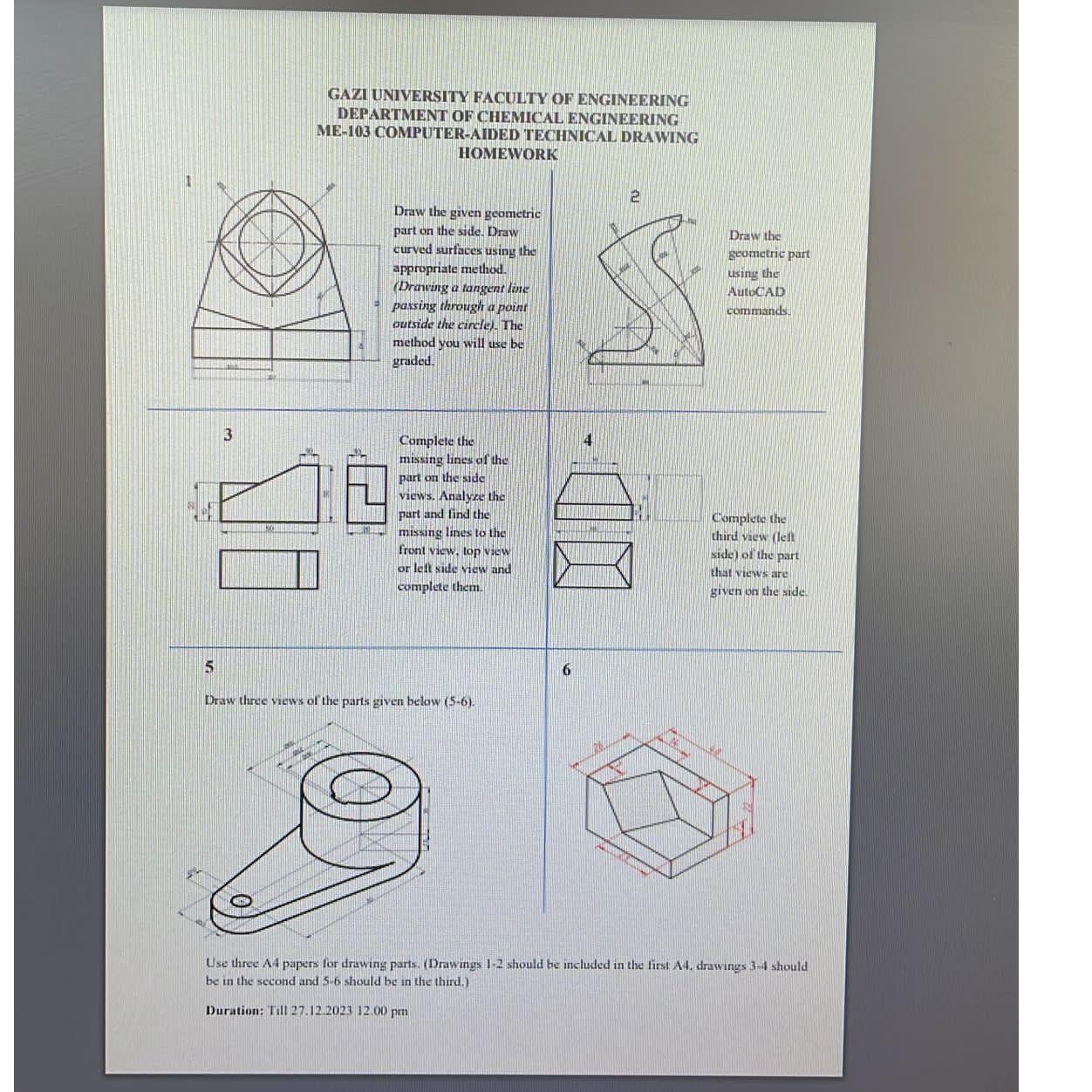 Solved GAZI UNIVERSITY FACULTY OF ENGINEERING DEPARTMENT OF | Chegg.com
