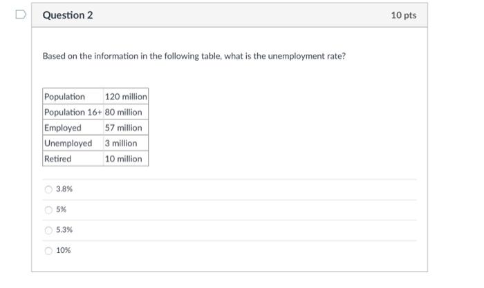 Solved Based on the information in the following table, what | Chegg.com