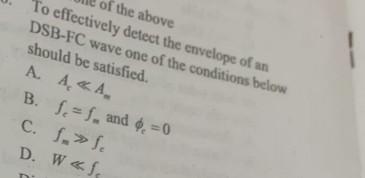 Io effectivel above DSB-FC wave detect the envelope | Chegg.com