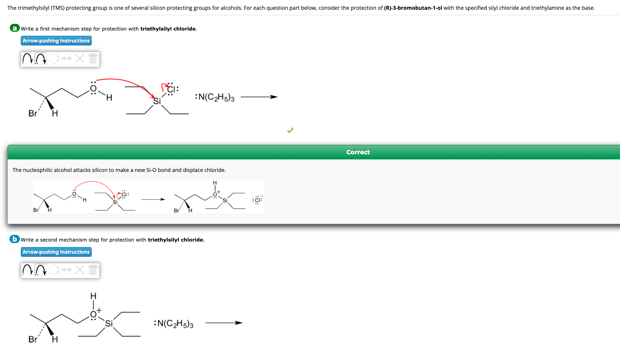 Solved a Write a first mechanism step for protection with | Chegg.com