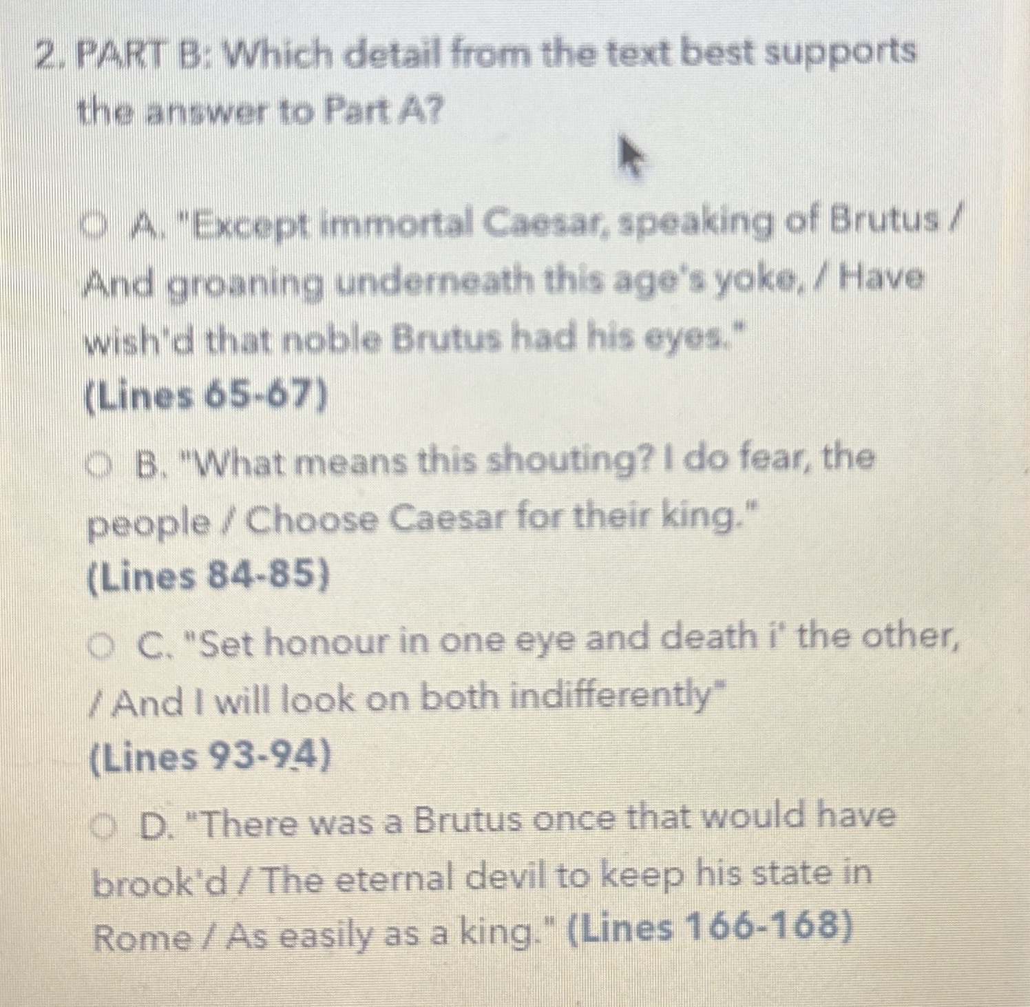 High Quality SOLUTION PART B: Which detail from the text best supports the | Chegg.com