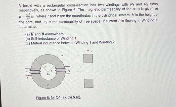 Solved TZ² A toroid with a rectangular cross-section has two | Chegg.com