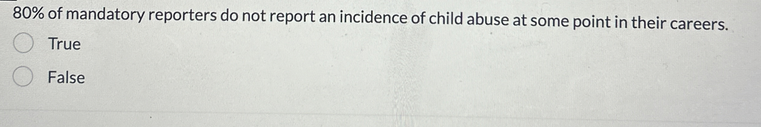 Solved 80% ﻿of mandatory reporters do not report an | Chegg.com