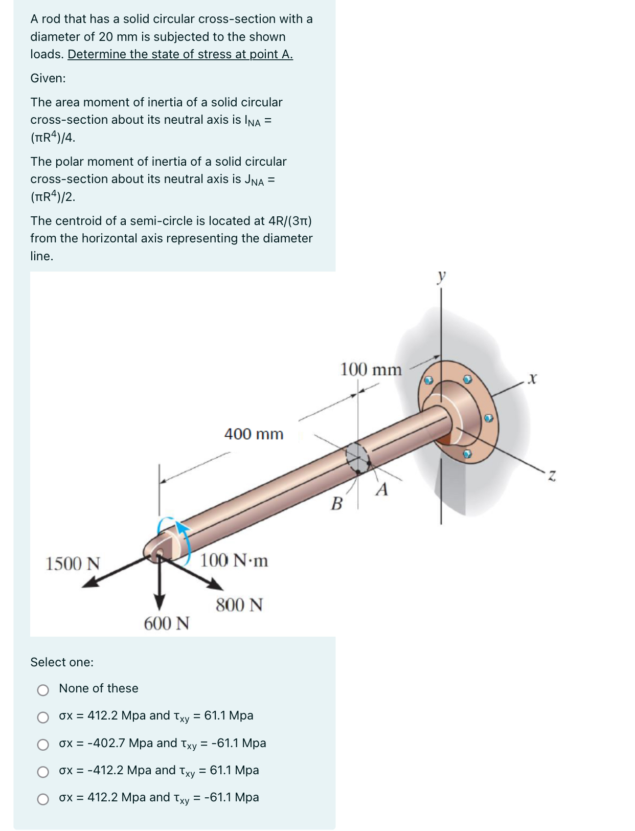Solved A rod that has a solid circular cross-section with a | Chegg.com