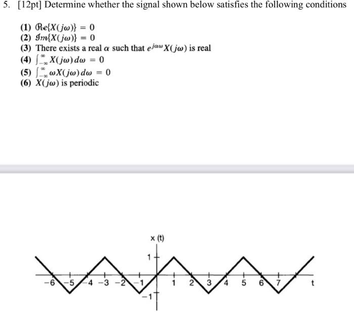 Solved [12pt] Determine whether the signal shown below | Chegg.com