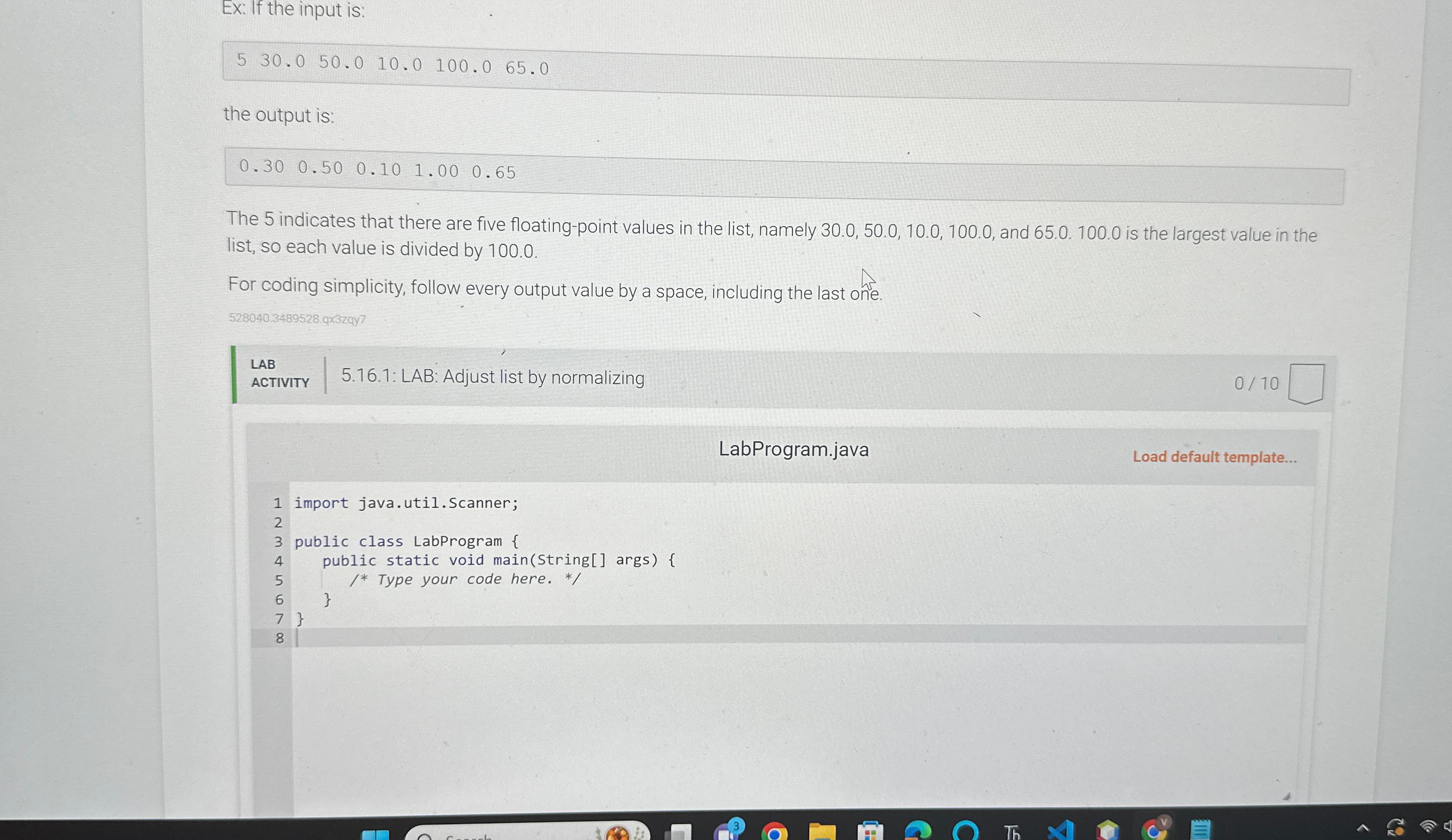 Solved Ex: If the input is:530.050 .010 .0100 .065 .0the | Chegg.com