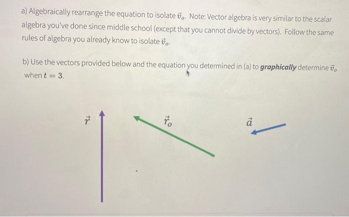 a) Algebraically rearrange the equation to isolate | Chegg.com