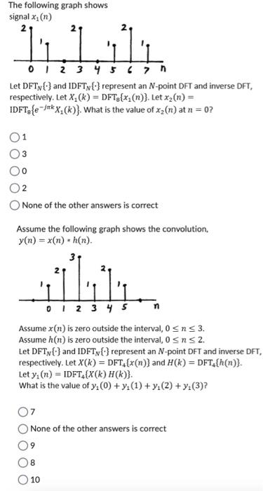 Solved Let DFTN{⋅} and IDFTN{⋅} represent an N-point DFT and | Chegg.com