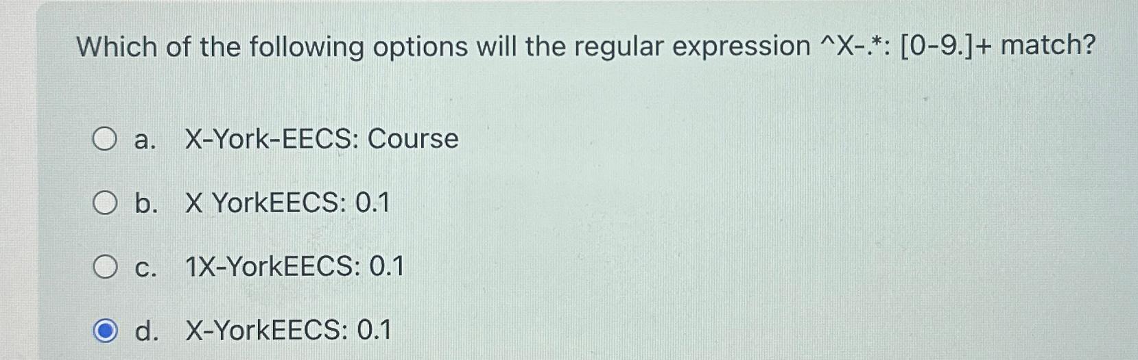 Solved Which of the following options will the regular | Chegg.com