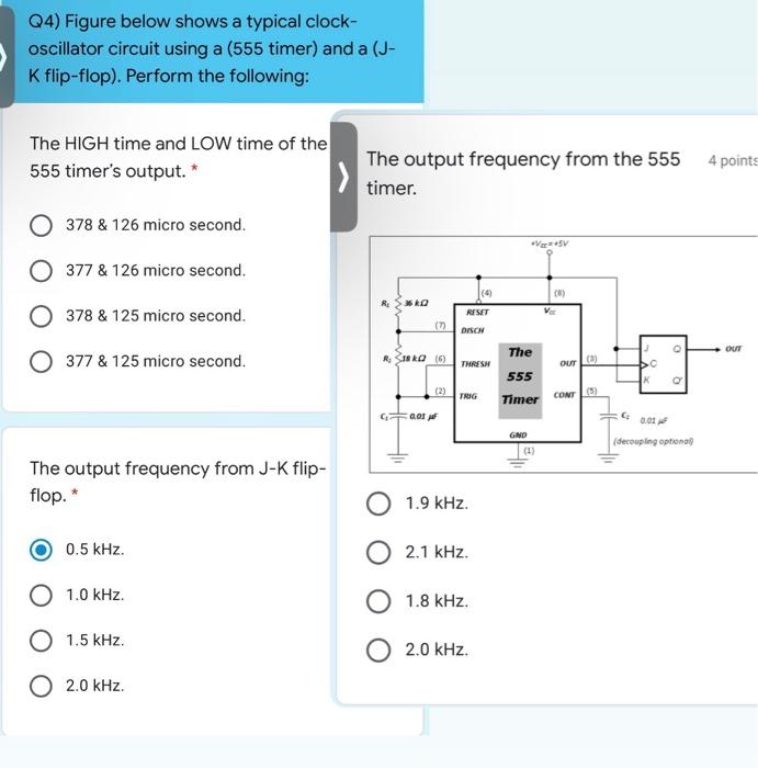 Solved (4) Figure below shows a typical clock- oscillator | Chegg.com