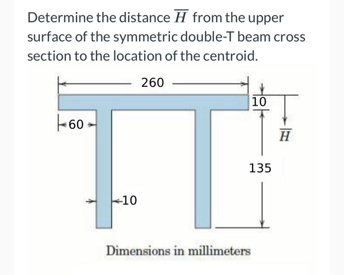 Solved Determine the distance Hˉ from the upper surface of | Chegg.com