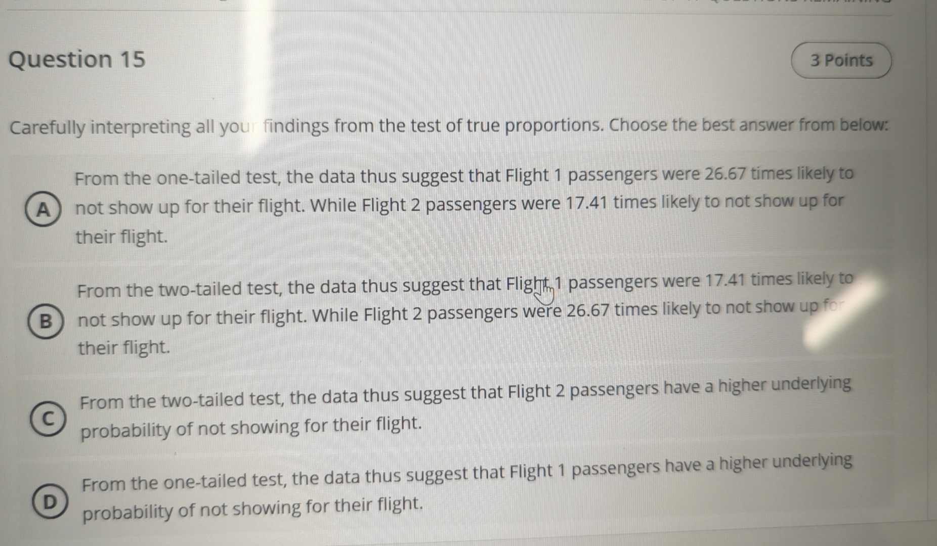 Solved Question 15Carefully interpreting all you findings | Chegg.com
