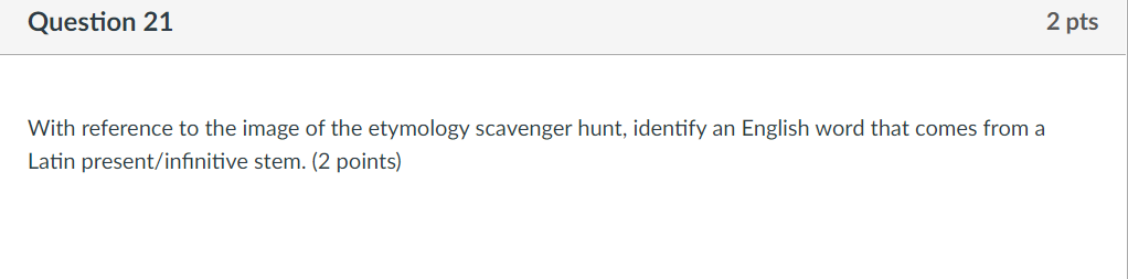Etymology scavenger hunt! Examine this image (adapted | Chegg.com
