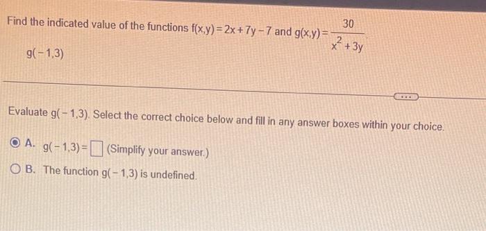 Solved Find the indicated value of the functions | Chegg.com
