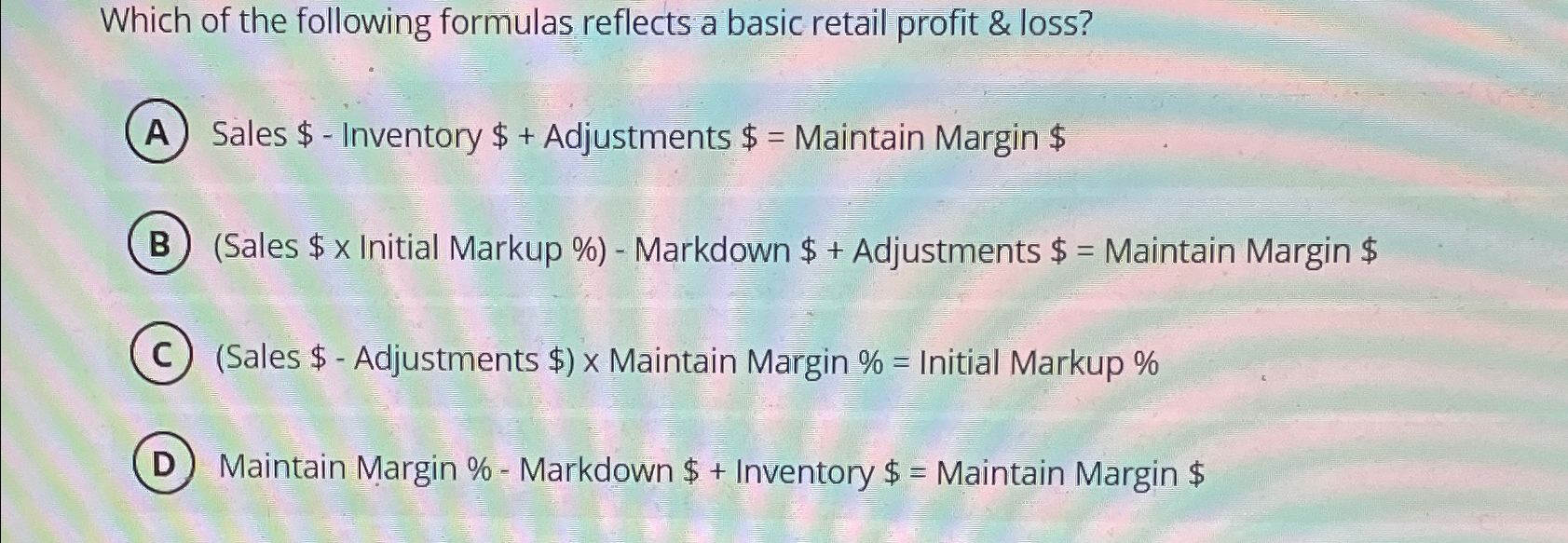 Solved Which of the following formulas reflects a basic | Chegg.com