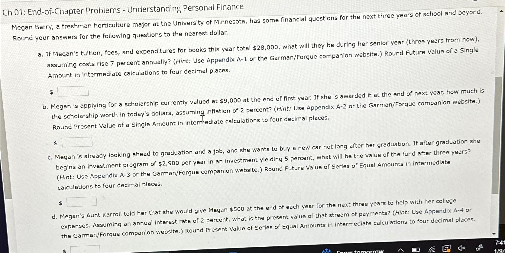 Solved Ch 01: End-of-Chapter Problems - ﻿Understanding | Chegg.com
