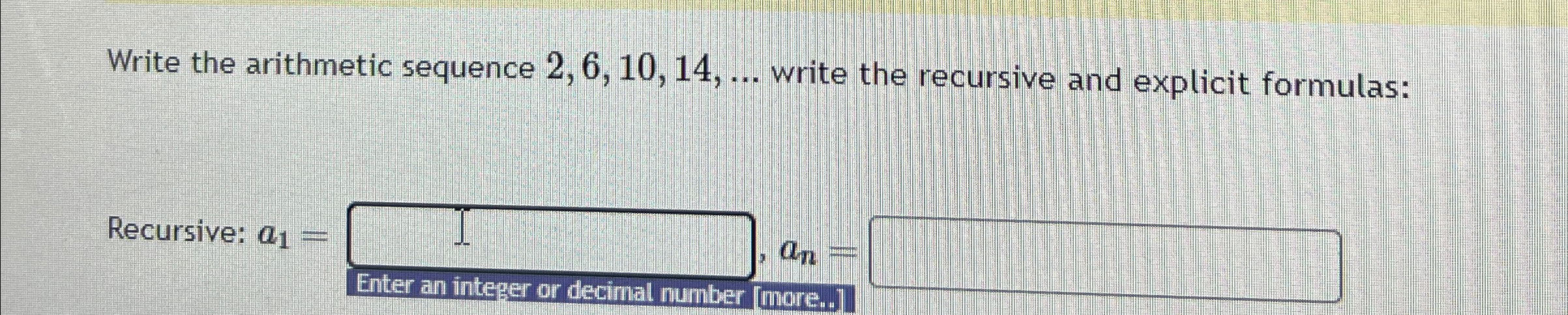 Solved Write The Arithmetic Sequence 261014dots Write 2400