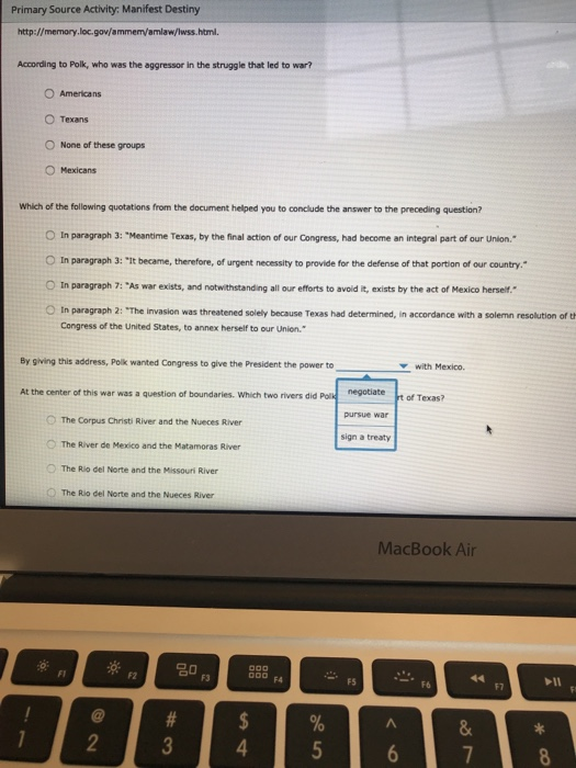 Solved Primary Source Activity: Manifest Destiny | Chegg.com
