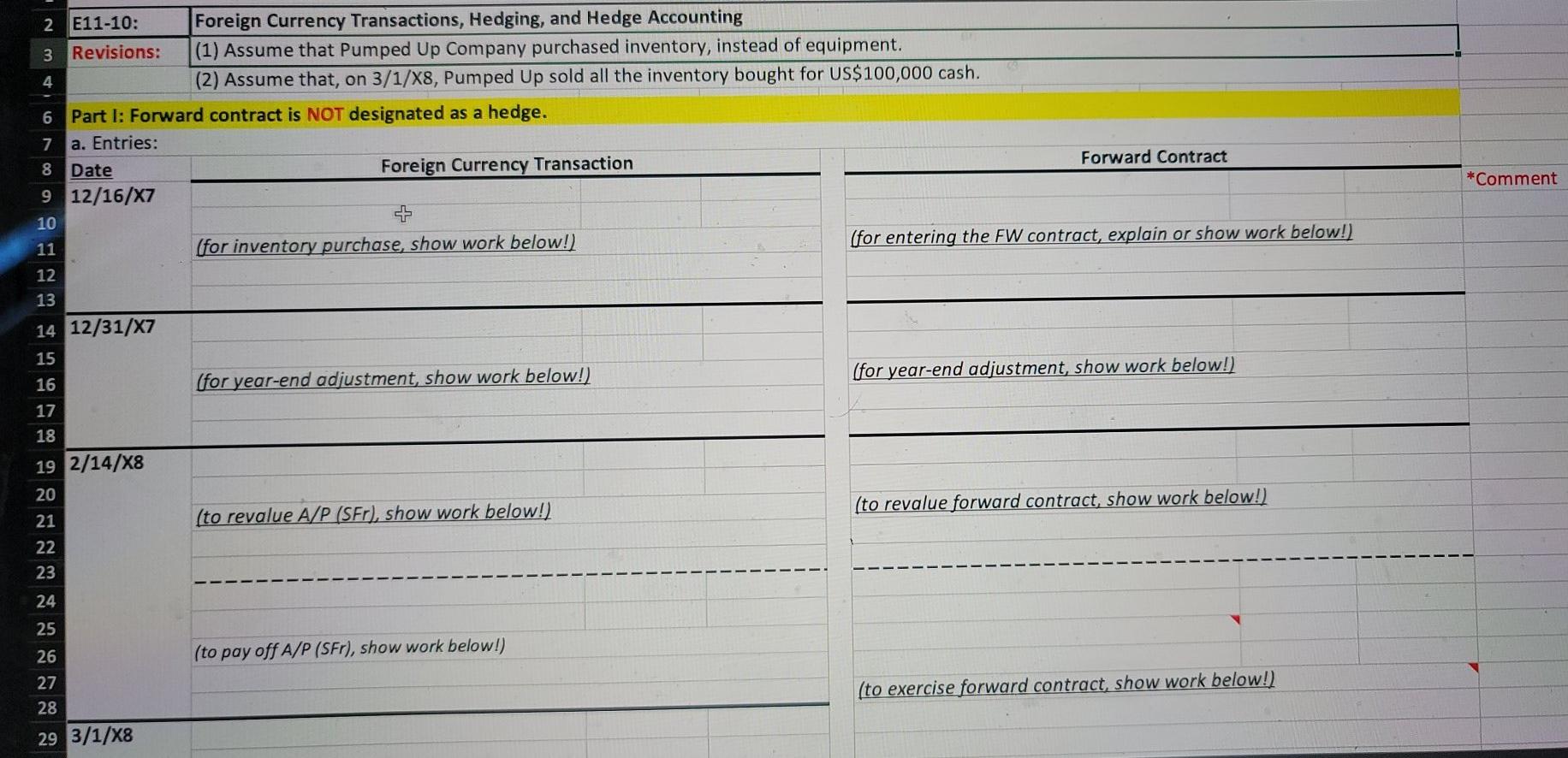 Solved 1-3 E11-10 Purchase with Forward Exchange Contract | Chegg.com