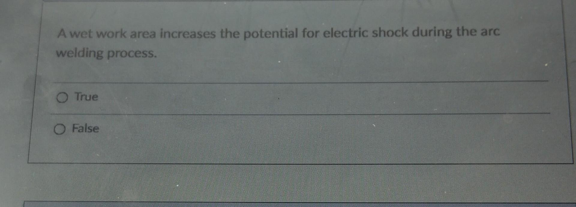Solved A wet work area increases the potential for electric | Chegg.com
