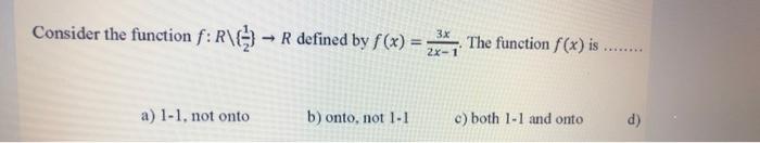 Solved Consider the function f:R\) - R defined by f(x) = 3x | Chegg.com