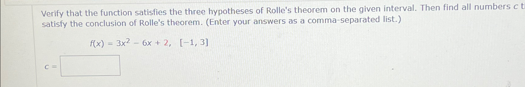 Solved Verify that the function satisfies the three | Chegg.com