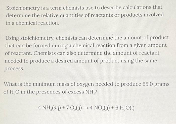Solved Stoichiometry is a term chemists use to describe | Chegg.com