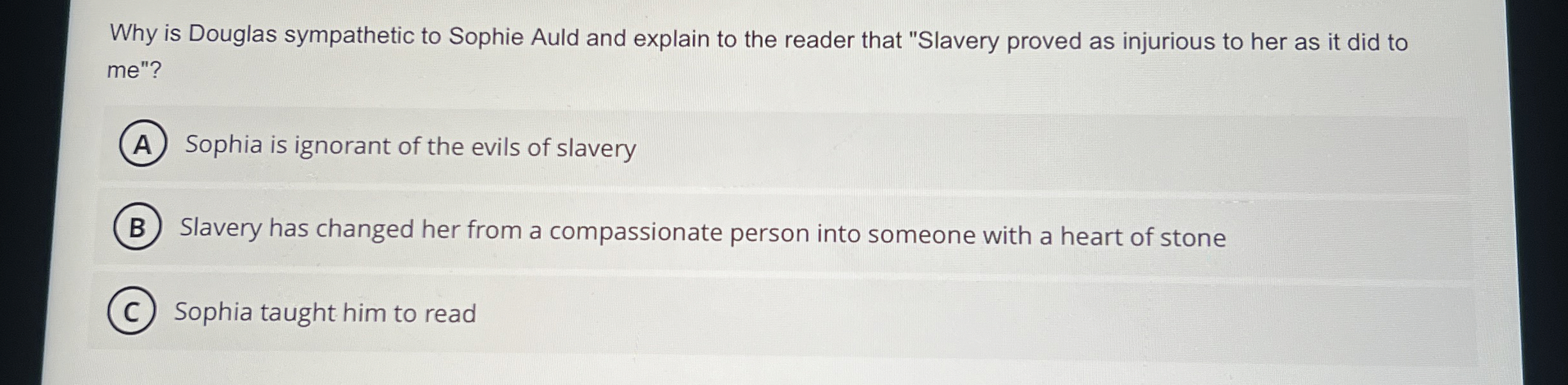 Solved Why is Douglas sympathetic to Sophie Auld and explain | Chegg.com